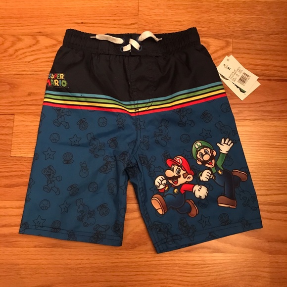 Nintendo | Swim | Nwt Nintendo Super Mario Bros Boys Swim Trunk | Poshmark